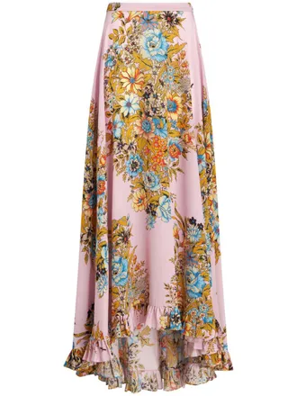 Etro jupe longue en soie &agrave; fleurs - Rose