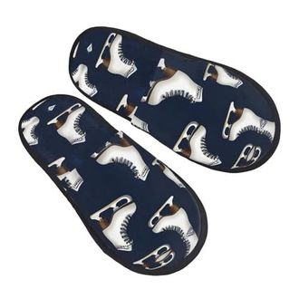 Generic Unisex Hiver Pantoufles Impression de patins &agrave; roulettes r&eacute;tro Accueil Slippers Confortable Chaussons Femme pour Ext&eacute;rieur Maison Adulte L