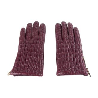 Cavalli Femme, Accessoires, Rouge, Taille: 7 1/2 IN Red Lambskin Glove