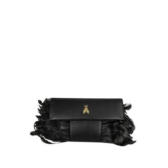 Patrizia Pepe Femme, Sacs, Noir, Taille: ONE Size Pochette Plume en Cuir