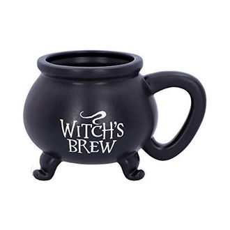Nemesis Now U4791P9 Mug en résine et acier inoxydable Motif chaudron de sorcière Noir 13,5 cm