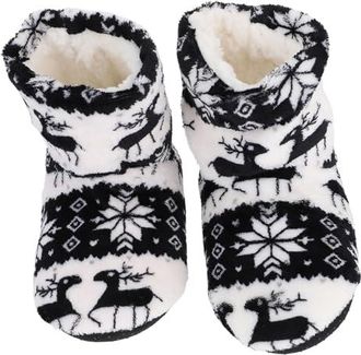 Frcolor Chaussures Chaudes Dhiver En Coton Longues Femme Noir, Intérieur Maison, Semelle Souple Antidérapante, Taille 36-41, Légères Et Confortables