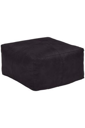 Livetastic Pouf, Schwarz, Leder, Echtleder, B&uuml;ffelleder, 13 L, F&uuml;llung: Baumwolle (recycelt), 60x35x60 cm, Indoor, Wohnzimmer, Hocker, Poufs