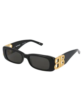 Balenciaga Womens Sunglasses Bb0096s Black-Gold-Grey Metal Black/gold/grey