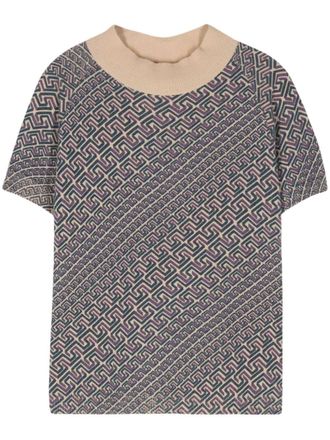 Versace pull à imprimé Greca (années 2000) - Tons neutres