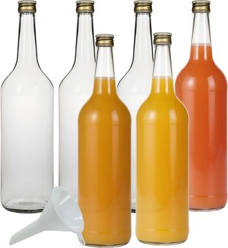 mikken Art 18 Glasflaschen 1000 ml Likörflasche zum befüllen + 1 Trichter (18)