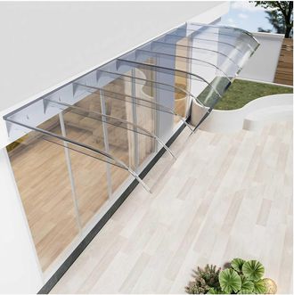 Generic Unsichtbare Markise f&uuml;r T&uuml;reing&auml;nge, Stille Transparente Markise f&uuml;r Haust&uuml;ren im Au&szlig;enbereich, Au&szlig;en&uuml;berdachung, Polycarbonat-UV-, Regen- und Schnees
