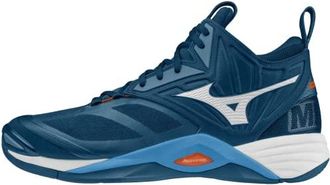 Mizuno Wave Momentum 2 Mid, Chaussures de Volleyball Unisexe pour Adultes, DarkDenim/White/ScarletIbi, 48,5 EU, Darkdenim White Scarletibi, 48.5 EU