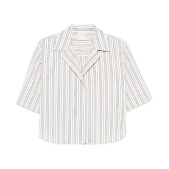 Forte_Forte Gestreiftes Kurzarmhemd - - Blouses & Shirts - Damen - Mehrfarbig - M