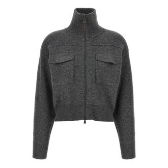 Brunello Cucinelli Double-Knit-Cardigan - - Knitwear - Damen - Grau - XS