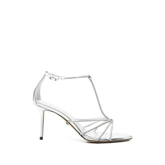 Mach & Mach T-Bar-Sandale mit Kristallbesatz - - Shoes - Damen - Grau - 38 EU