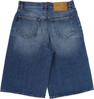 Haikure Cotton Denim Shorts - Blue