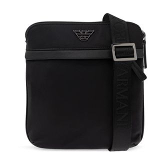 Emporio Armani Schultertasche mit Logo - - Bags - Herren - Schwarzk - ONE SIZE