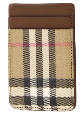 Burberry Mens Printed Canvas Card Holder Archivebeige Exterior: Cotton Calf Portafogli Wallet