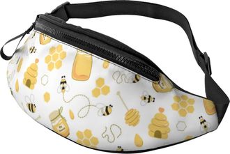 Generic Taillentasche Verstellbarer Brusttasche Biene Niedlich Gelb Wei&szlig; Multifunktionale Handytasche Tasche F&uuml;r Aktivit&auml;ten Fahrrad Fitness 14X35Cm