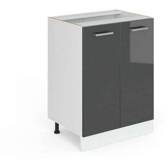 Vicco K&uuml;chenunterschrank R-Line, Anthrazit Hochglanz, 60 cm ohne Arbeitsplatte