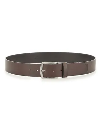 HUGO BOSS Cowhide Leather Belt - Brown
