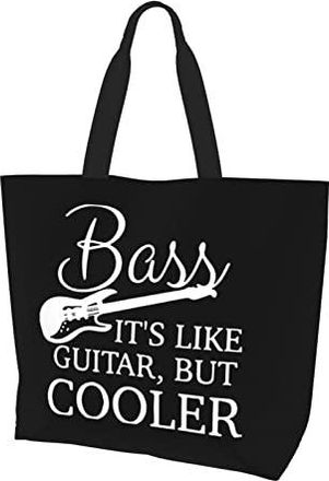 AOOEDM Bass Its Like Guitar But Cooler Fashion Ladies Canvas Tote Sac &agrave; provisions r&eacute;utilisable