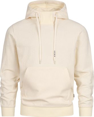 Indicode Herren INJody Sweatshirt mit Kapuze aus Baumwoll-Mix | Hoodie Kapuzenpullover White Asparagus, XXL