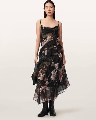 AllSaints Ruth - Kleid in Kristallschwarz