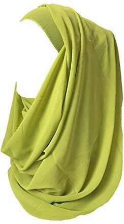 Lina & Lily Hijab pour Femmes Mousseline Foulard Écharpe Turban Châle Islamique (Vert Lime)