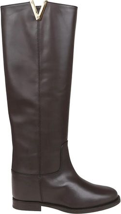 Via Roma 15 Stiefel - Knee-High Leather Boots - Gr. 37 (EU) - in Braun - für Damen