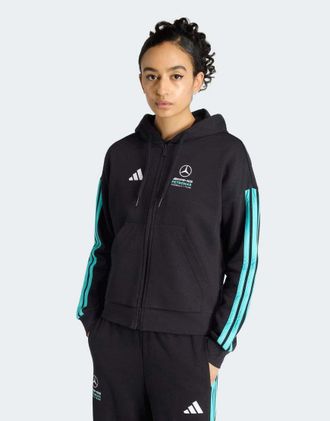 adidas adidas Performance - Mercedes AMG Petronas Formula 1 Team DNA - Sweat &agrave; capuche zipp&eacute; - Noir/semi menthe rush
