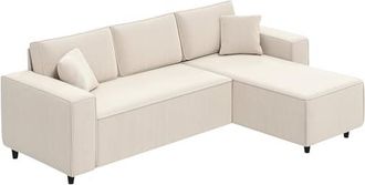 HOMCOM Canap&eacute; dangle r&eacute;versible en Velours c&ocirc;tel&eacute;, 241x153x83cm, canap&eacute; 3 Places en L avec Coussin &agrave; Ressorts, Style Moderne, Charge maximale 450Kg, pour Sal