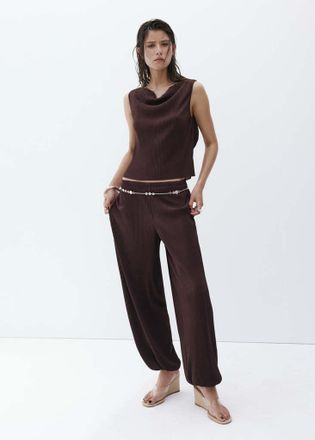 Mango Top gemma chocolat - Femme - XXS - MANGO