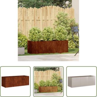 vidaXL Bac &agrave; fleurs acier - Jardini&egrave;re rouill&eacute; 120x40x40 cm acier inoxydable