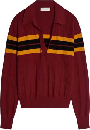 Dries Van Noten Homme, Tops, Multicolore, Taille: XL Block Stripe Polo