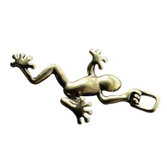 Hemobllo Porte-cl&eacute;s Grenouille en Laiton Couleur Antique, Pendentif Bijou Compact et L&eacute;ger, Ornement Artisanal pour Paquet ou Cl&eacute;s, Accessoire D&eacute;coratif DIY po