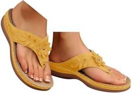 Generic Sandales orthop&eacute;diques pour femme - Tongs confortables avec soutien de la vo&ucirc;te plantaire - Sandales d&eacute;t&eacute; d&eacute;contract&eacute;es - Sandales compens&eacute;es habill&eacute;e