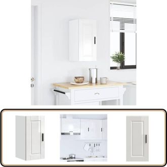 vidaXL Küchen-Hängeschrank Porto Hochglanz-Weiß Holzwerkstoff - Vidaxl