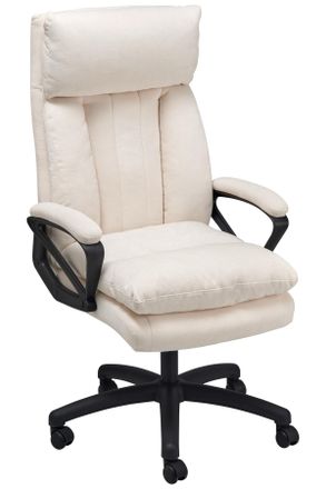 MID.YOU Mid.you Chefsessel, Beige, Holz, Metall, Kunststoff, Textil, Pappel, Sperrholz, Drehkreuz, 66x114-122x71 cm, Sitzfläche 360° drehbar, Stühle