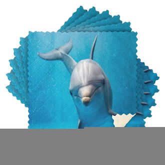 Mnsruu Hipster stilvolle Delphin Ozean Meer, 6 Stück, Küchentücher, Geschirrtuch, Geschirrtuch, schnell trocknend, superweich, 28 x 28 cm