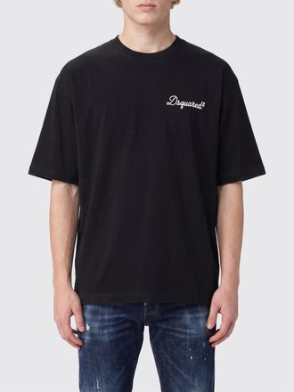 Dsquared2 T-shirt &agrave; col ras du cou en coton avec logo contrastant sur le devant