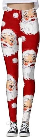 Generic Leggings Femme Legging Legging Anti Cellulite Femme pour Les Fêtes Promenades en Ville Yoga Imprimé Noël Coupe Slim Galbant pour Sport Et Silhouette A