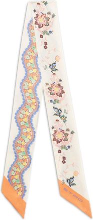 Etro Seidenschal mit Blumen-Print - Nude