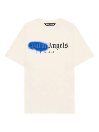 Palm Angels Spray City Milan T-Shirt mit tropfendem Logo - Nude