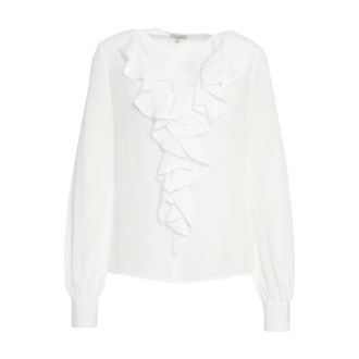 Himon's Femme, Blouses et Chemises, Blanc, Taille: 44 FR Blouse &agrave; volants