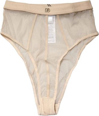 Dolce & Gabbana Femme, Sous-v&ecirc;tements, Beige, Taille: 38 FR Culotte Taille Haute
