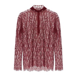 Dolce & Gabbana Femme, Blouses et Chemises, Rouge, Taille: 38 FR Haut en Dentelle Chantilly