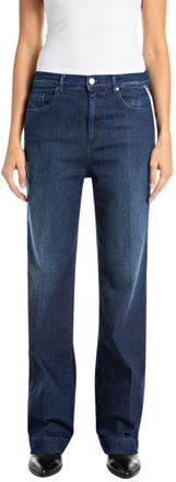 Replay Damen Jeans Melja Straight-Fit, Blau (Dark Blue 007), 26W / 34L