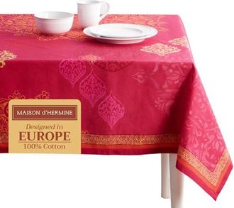 Maison d'Hermine Maison dHermine - Nappe rectangulaire 100 % coton 230 cm x 140 cm r&eacute;utilisable pour un usage quotidien, pour d&eacute;corations de No&euml;l, salle &agrave; manger, mais