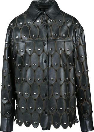 S.W.O.R.D 6.6.44 S.w.o.r.d 6.6.44, Femme, Blouses et Chemises, Noir, Taille: 40 FR Perforated Leather Shirt