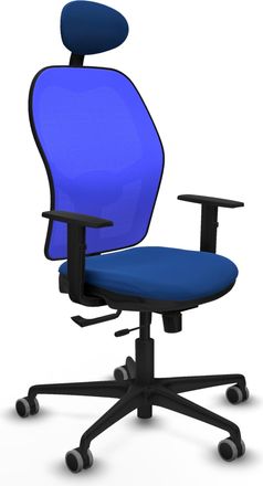 Piqueras y Crespo Jorquera Schreibtischstuhl mit 1D-Armen, h&ouml;henverstellbarer Lendenwirbelst&uuml;tze und festem Kopfteil, ausgestattet mit Syncro/Traslack und injiziertem S