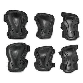Rollerblade EVO PRO Gear 3 Pack, Inline-Skate Schonerset - Inliner Protektoren für Ellbogen, Knie und Hand für Damen und Herren, Unisex, Schwarz, S