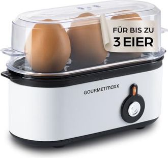 Gourmetmaxx Eierkocher f&uuml;r 3 Eier | Egg Boiler mit Eierstecher im Messbecher | Egg Cooker - 3 H&auml;rtegrade f&uuml;r deinen Eierbecher | Design Eierkocher klein - sp&uuml;lmas