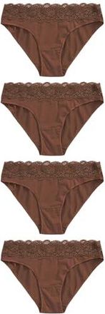 Next Femme Culotte échancrée en Dentelle, Lot de 4 Praline 40